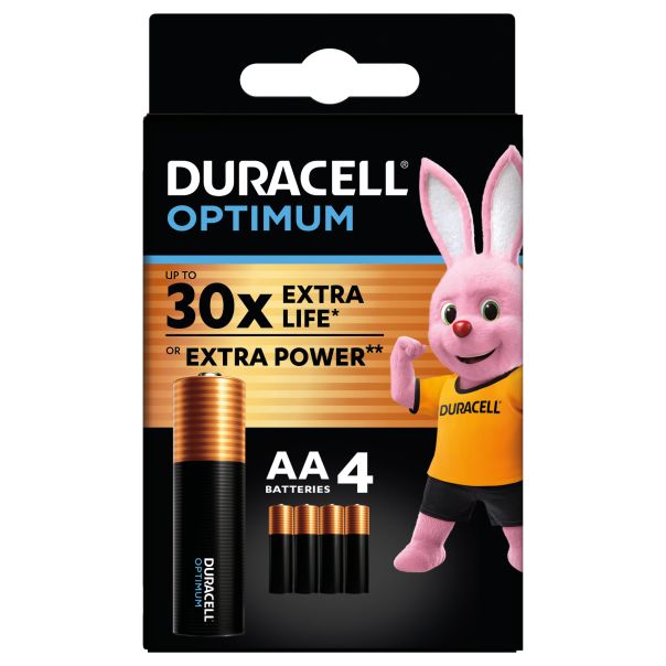 DURACELL Baterija AA Optimum, 4 kom