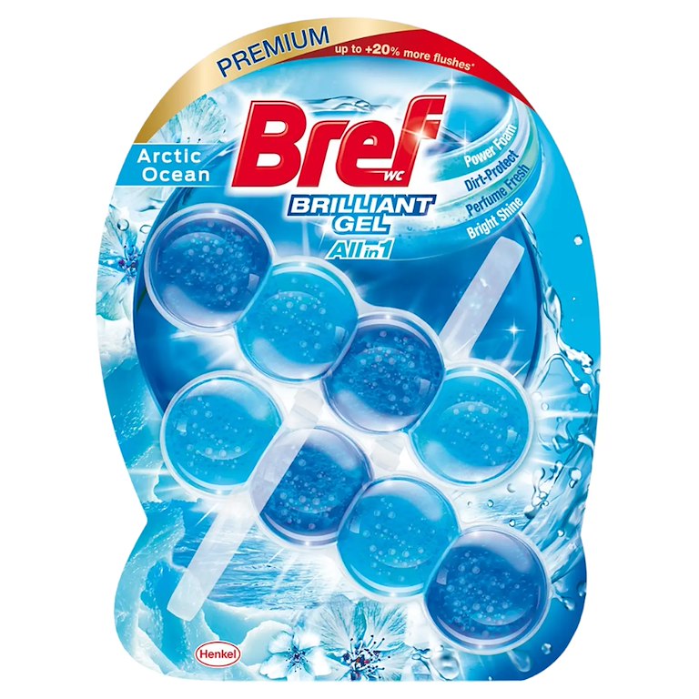 BREF Sredstvo za čišćenje toaleta Brilliant Gel Arctic Ocean 42g 2/1