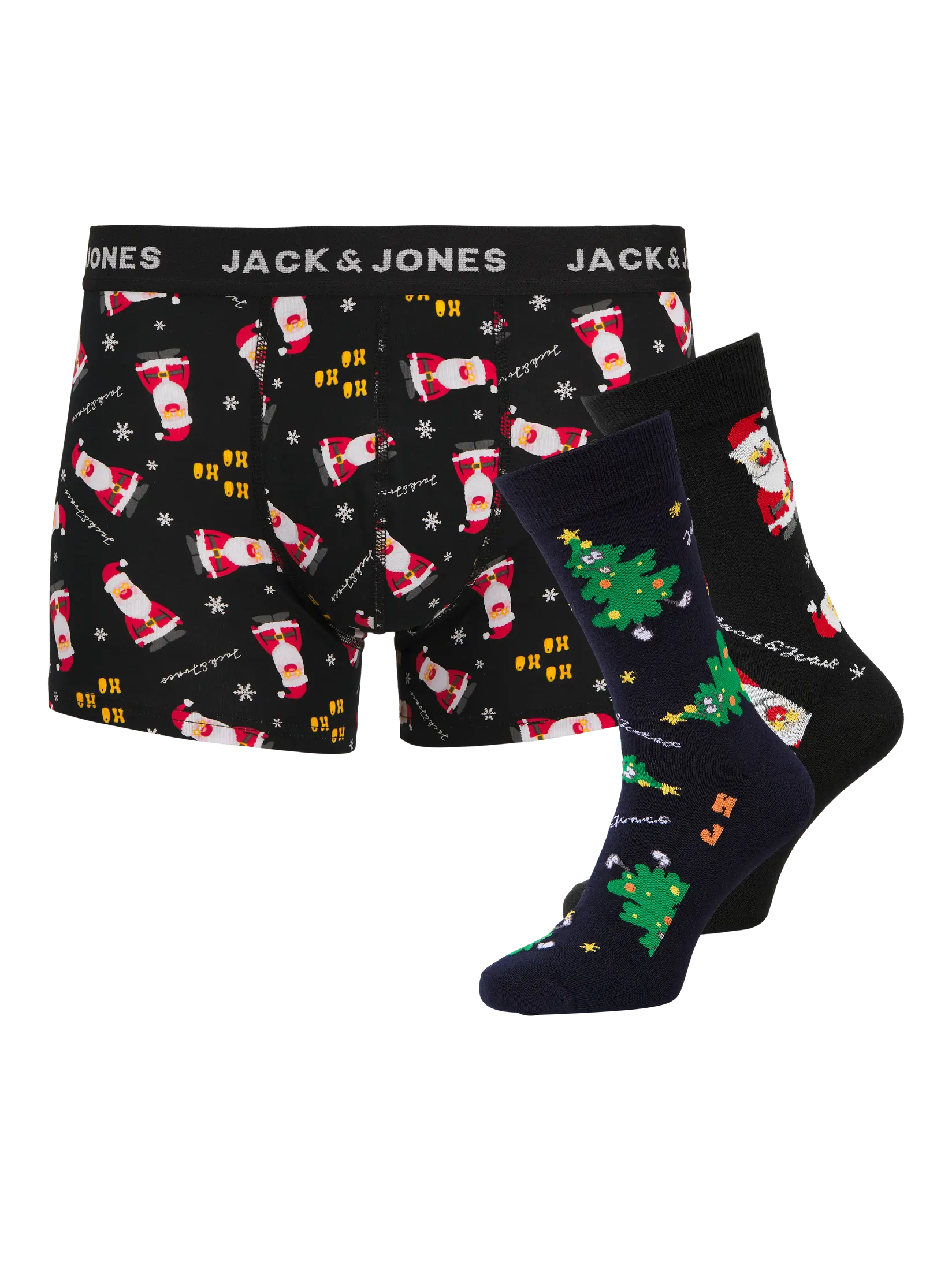 JACK & JONES Set muške bokserice i čarape 12266774, Crni