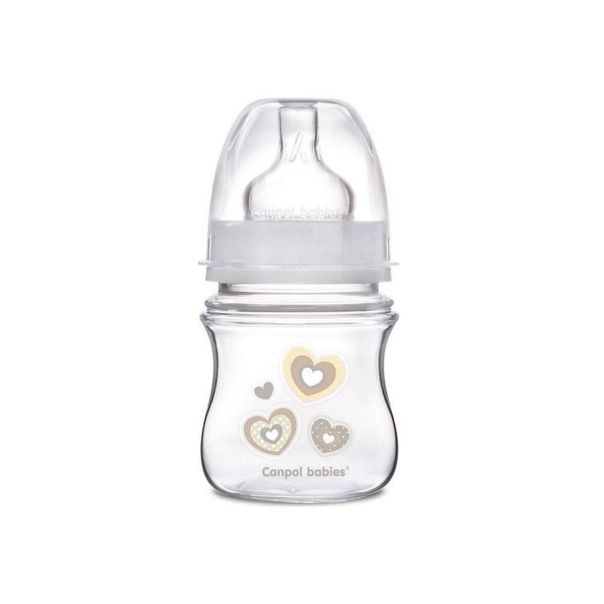 CANPOL Flašica za bebe Anti-Colic Easy start - Newborn baby 120ml, bež