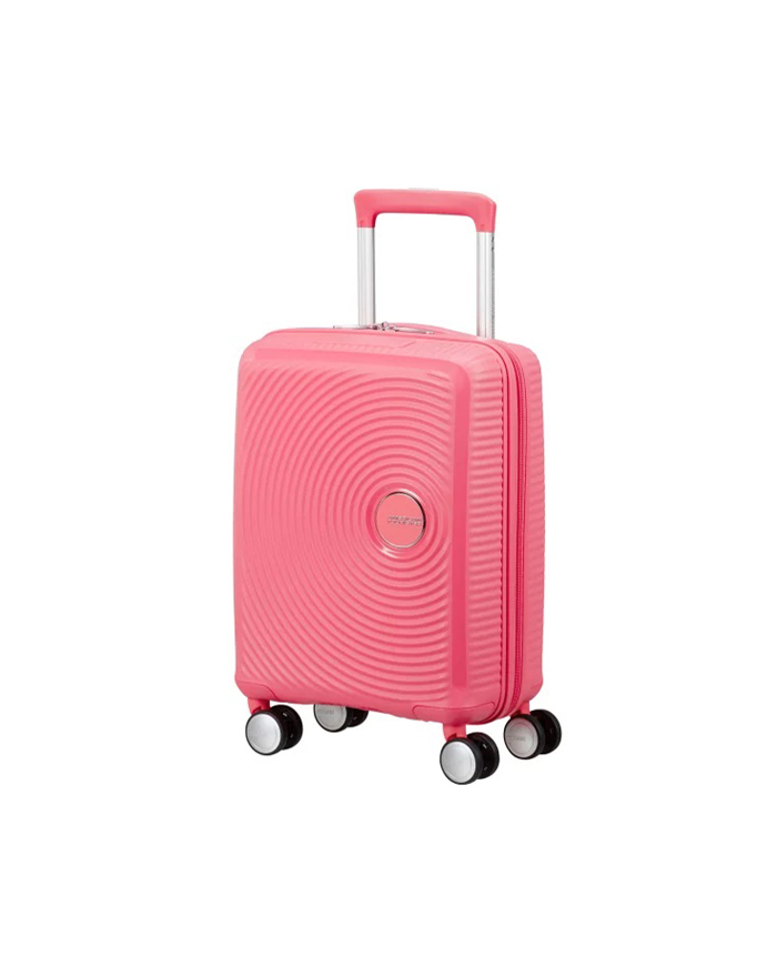 KOFER SOUNDBOX MINI-SPINNER 47/16 SUN KISSED CORAL TROLLEY American Tourister