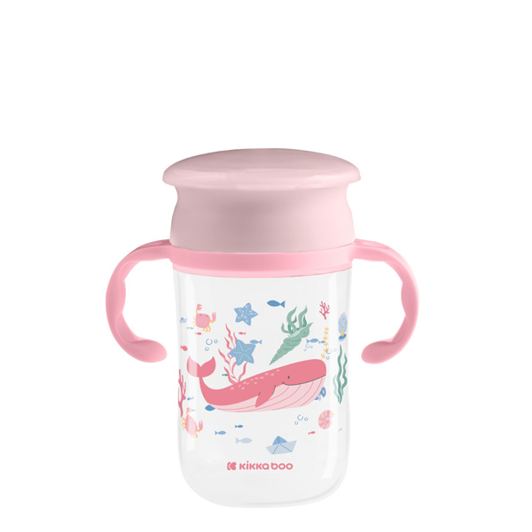 Kikka Boo Bebi šolja 360° sa ručicama Deep Sea 300ml Pink KKB32068