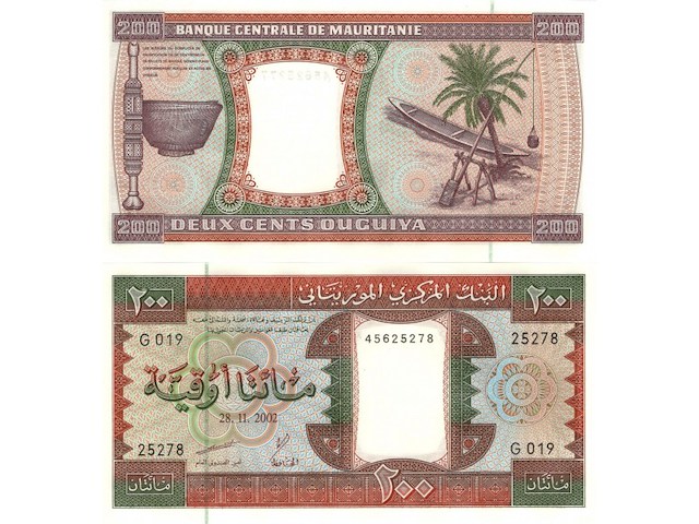 MAURITANIA 200 Ouguiya 2002 UNC, P-5