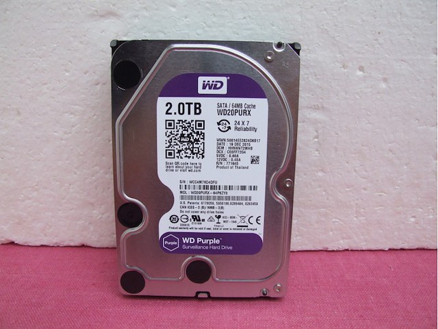 Western Digital Purple 2TB SATA3 hard disk + GARANCIJA!