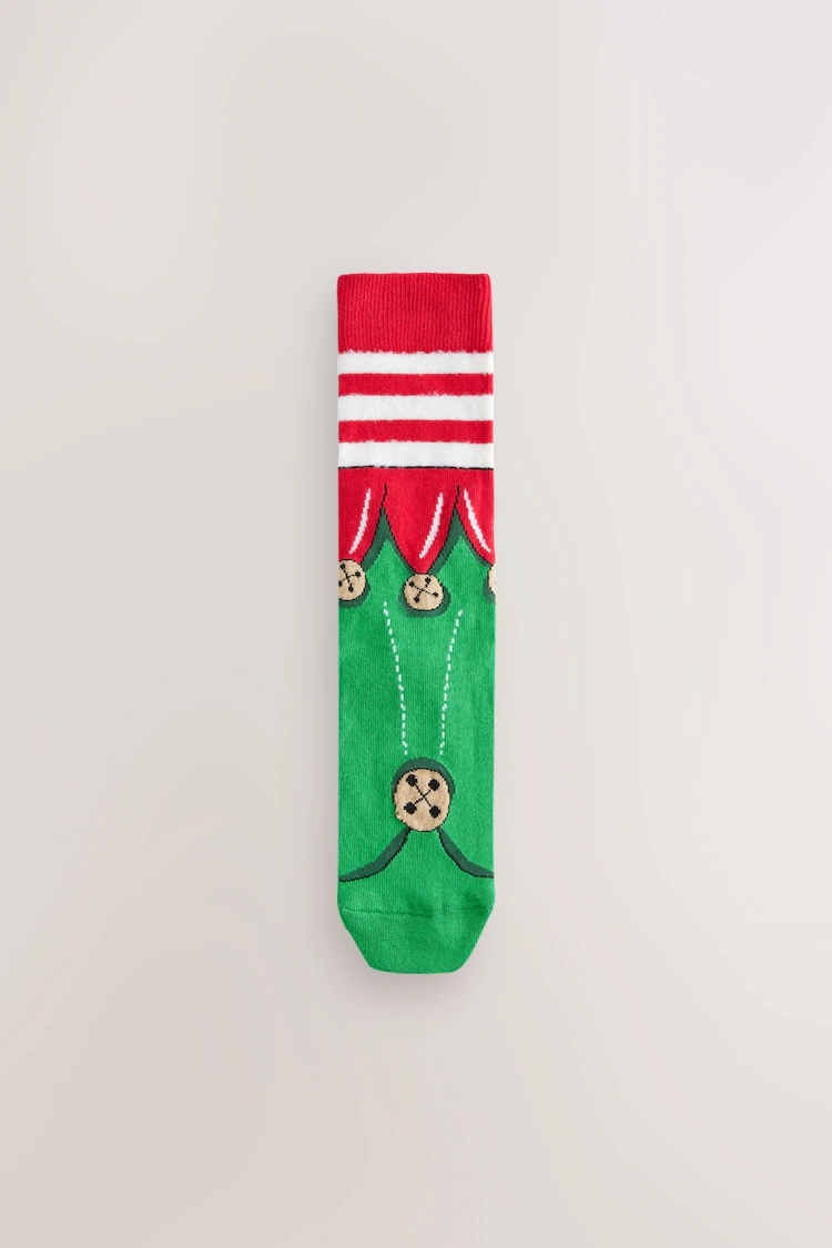 Red/Green Christmas Pattern Socks 2 Pack