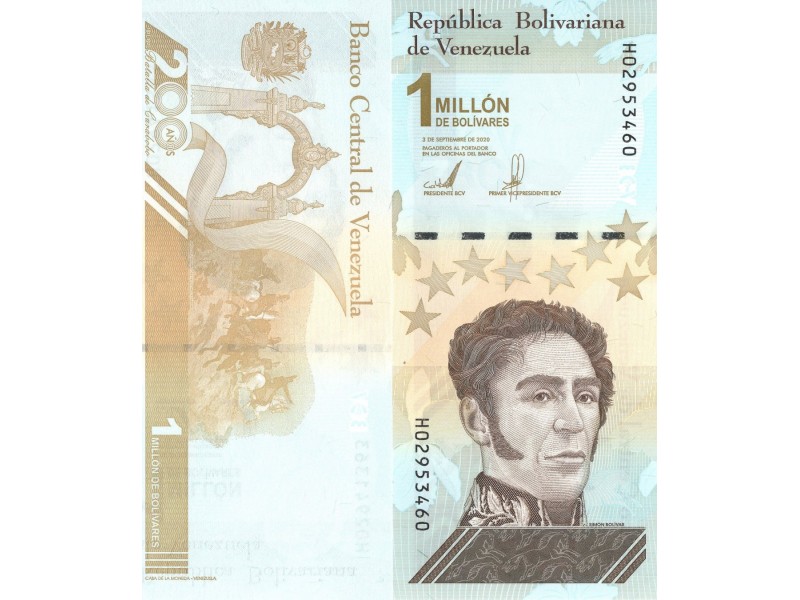 VENEZUELA 1.000.000 Bolivares 2020 UNC, P-114