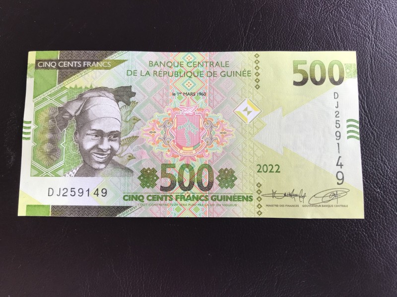 GVINEJA 500 FRANAKA. UNC.2022.