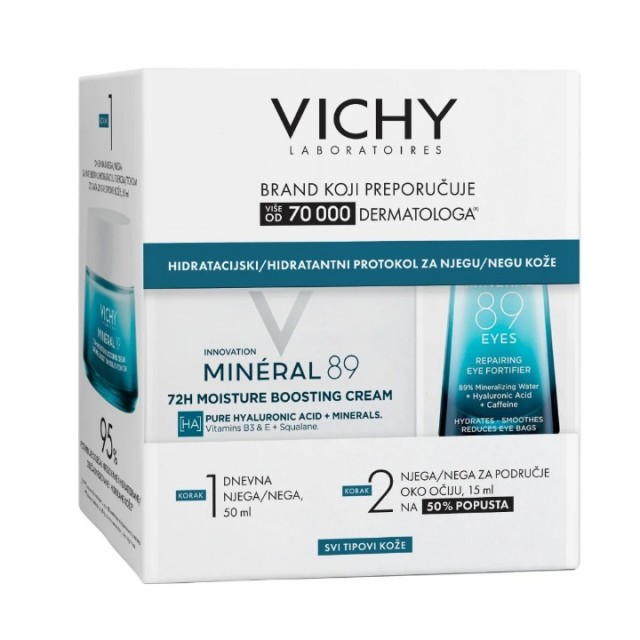 VICHY WINTER PROMO MINERAL 89 LIGHT KREMA ZA INTENZIVNU HIDRATACIJU + MINERAL 89 EYES 15ML