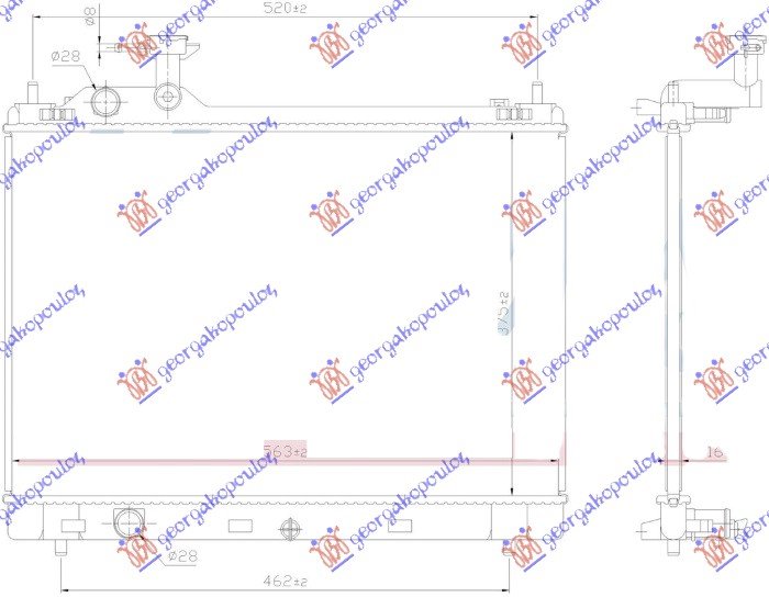 HLADNJAK MOTORA 1.2 BENZIN (400x540) (KOYO)