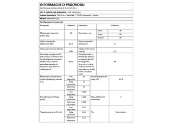 MASINA ZA PRANJE VESA "VOX" WM1040-T15D