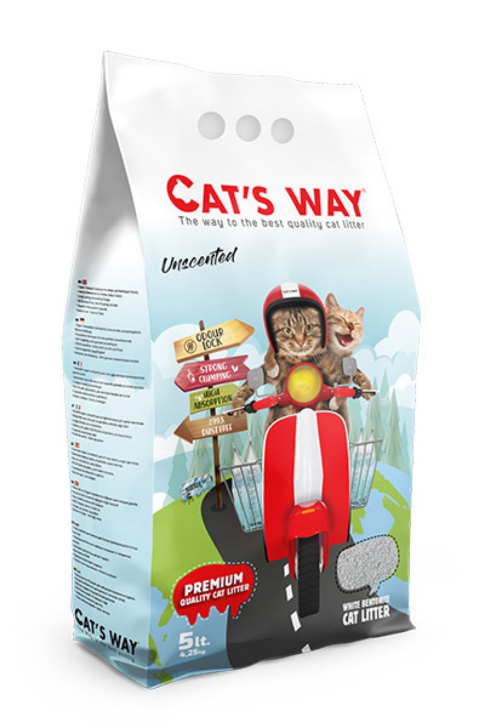 Cats Way Natural White posip za macke 5l