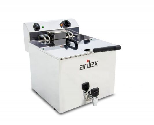 Arilex Fritadeira Elétrica Trifásica 12L c/Contator e Torneira 355x495x friteza