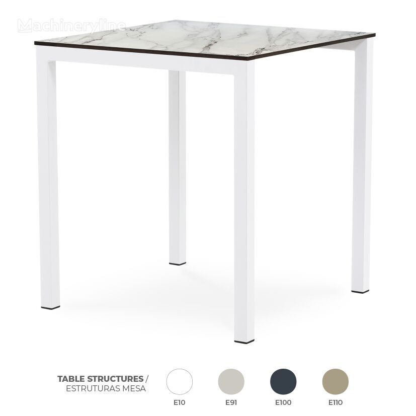 Pack 10 Mesas Metal White Marble radni sto od nerđajućeg čelika