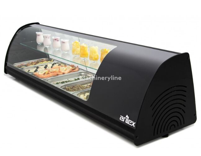 Vitrina refrigerada Capacidade 6 c/ 2 camadas Gn1/3 Preto rashladna vitrina