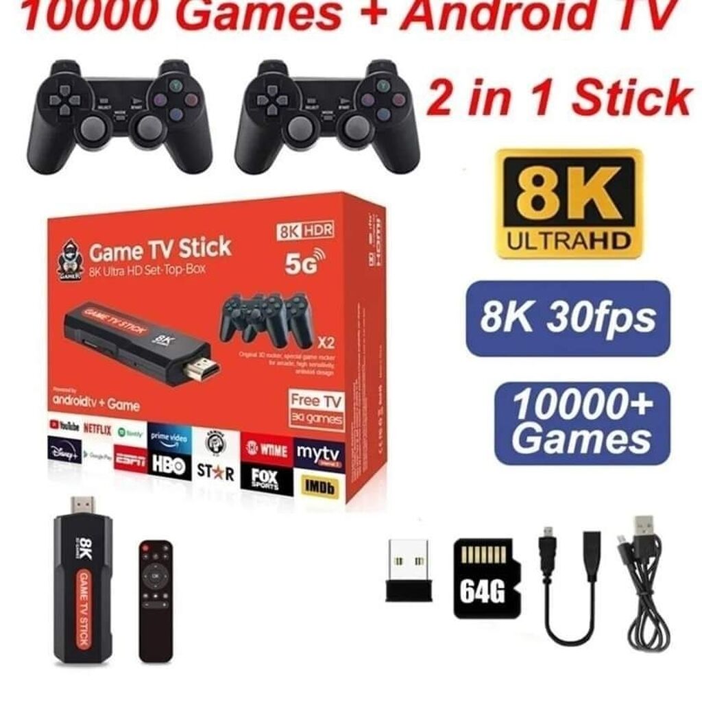 Game TV stick sa dva džojstika i 10000 retro igrica 4500 din -8K