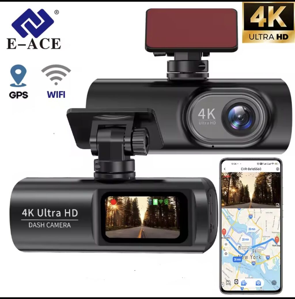 E-ACE Auto Kamera UHD 4K WIFI GPS + SD 64GB Gratis Karakteristike i