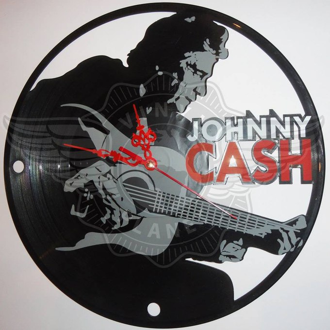 JOHNNY CASH Vinyl Record Wall Clock Art