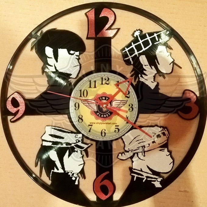 GORILLAZ Vinyl Record Wall Clock Art