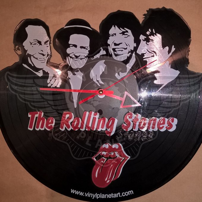 THE ROLLING STONES Vinyl Record Wall Clock Art