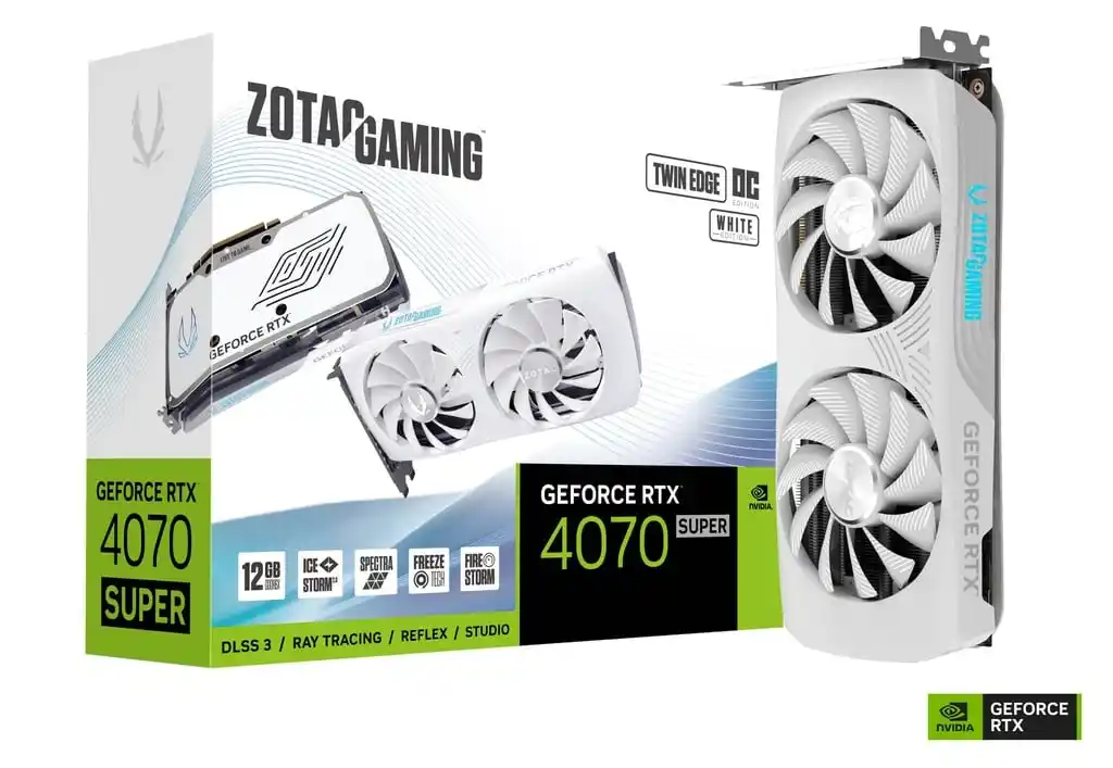 GRAFIČKA KARTA ZOTAC GAMING GEFORCE RTX 4070 SUPER TWIN EDGE OC WHITE ED 12GB DDR6 192 BIT HDMI/3XDP