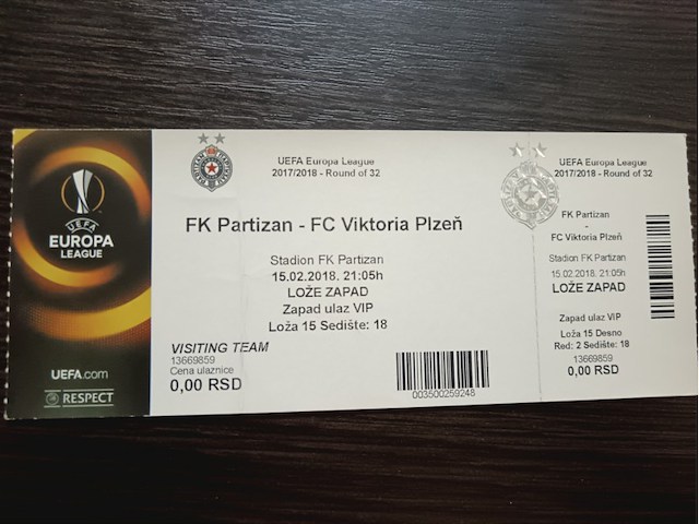 Partizan-Viktoria Plzen 15.2.2018