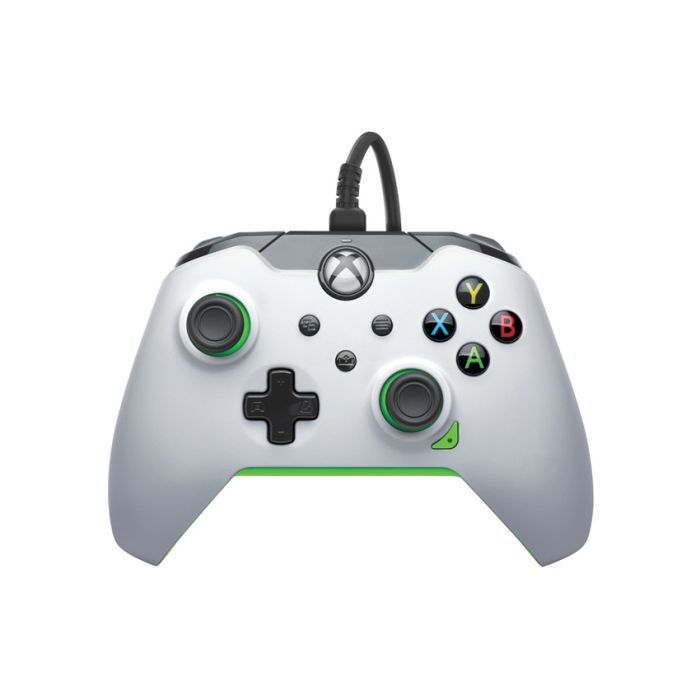 Gamepad PDP Wired Controller White Neon (Green) XB1 XBSX PC