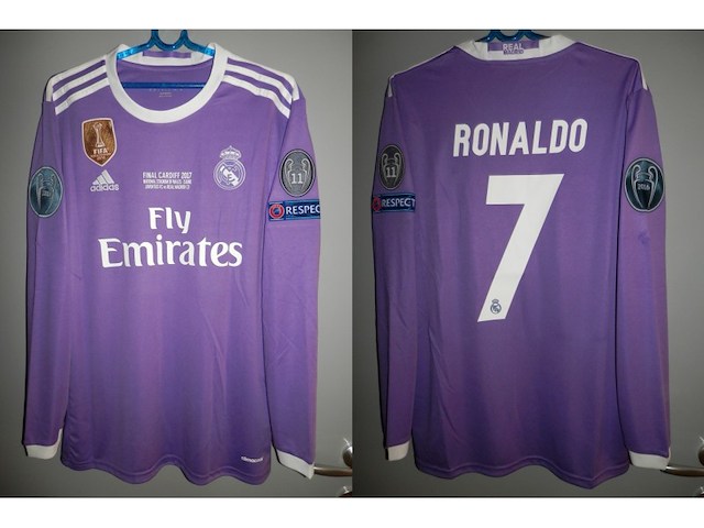 Real Madrid dres 2016-17 Cristiano Ronaldo 7 Dug rukav