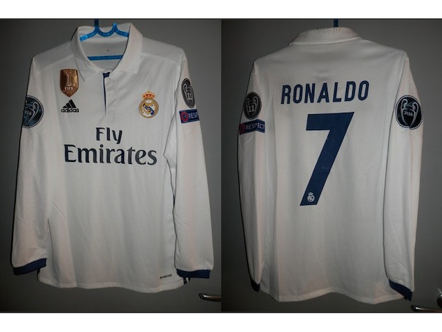 Real Madrid dres 2016-17 Cristiano Ronaldo 7 Dug rukav