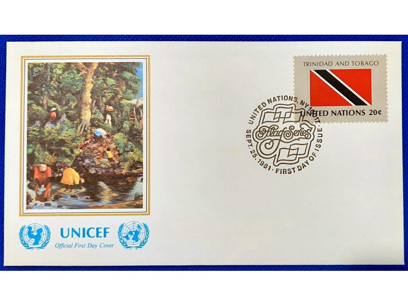 Unicef UN FDC 1981. Zastave, Trinidad i Tobago