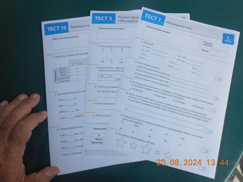 3. razred testovi iz matematike Logos