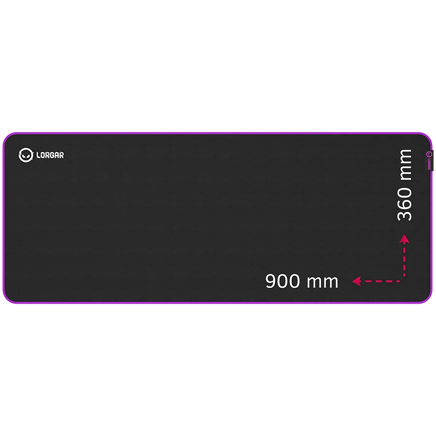 Lorgar Main 319, Gaming mouse pad, High-speed surface, Purple anti-slip rubber base, size: 900mm x 360mm x 3mm, weight 0.6kg