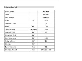 KONČAR MINI ELEKTRICNI SPORET "ALPET" AL-2650