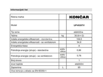 KONČAR UGRADNA RERNA UPV 659