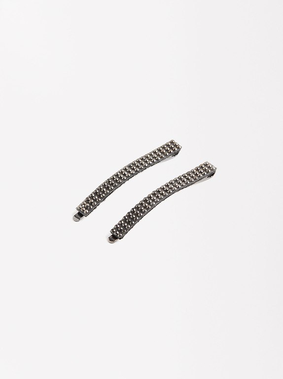 Set of hairpins with rhinestones