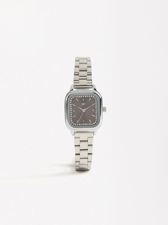 Square Watch With Steel Bracelet