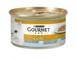 Gourmet Hrana za mačke Gold Riba i spanać 85g