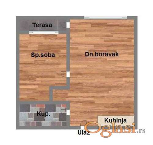 Dvosoban, 41m2 Telep