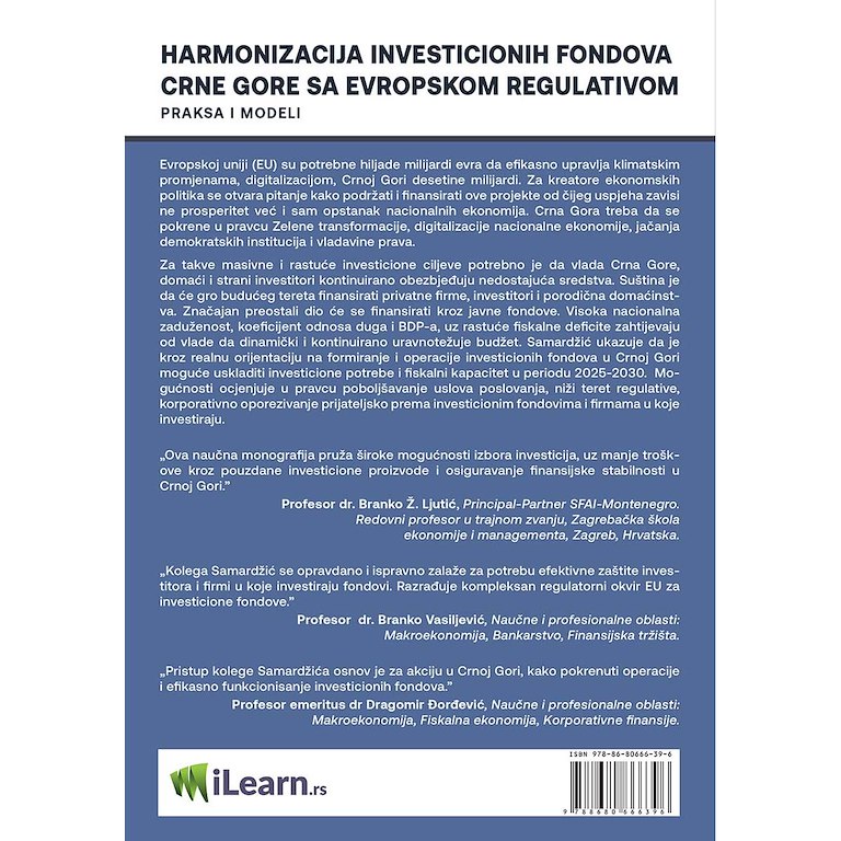 HARMONIZACIJA INVESTICIONIH FONDOVA CRNE GORE SA EVROPSKOM REGULATIVOM