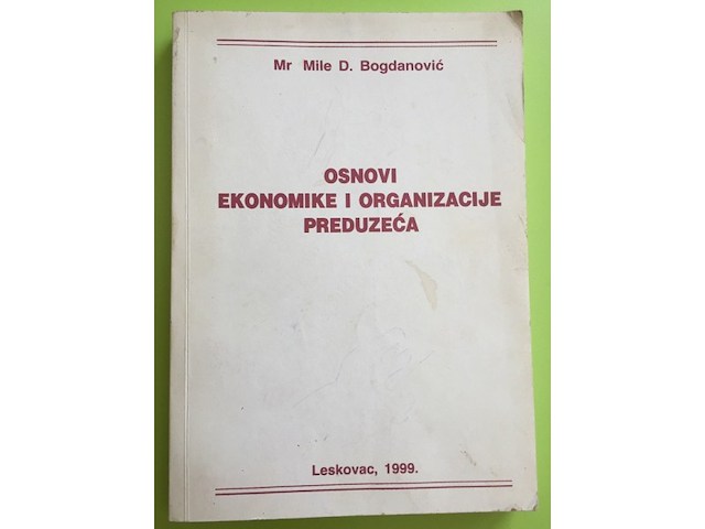 Osnovi ekonomike i organizacije preduzeća Mile Bogdanov