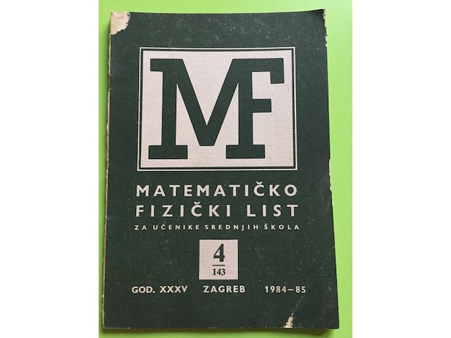 Matematičko fizički list 4 1984-85