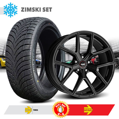 235/55 R18 SET Z MOMO + MOMO RF01 SB BLK 5/112