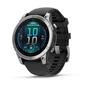 Fenix E 47 mm, AMOLED Stainless steel Black band