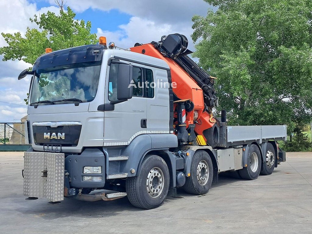 MAN 480 8X2 PALFINGER PK 92002 + JIB kamion s ravnom platformom