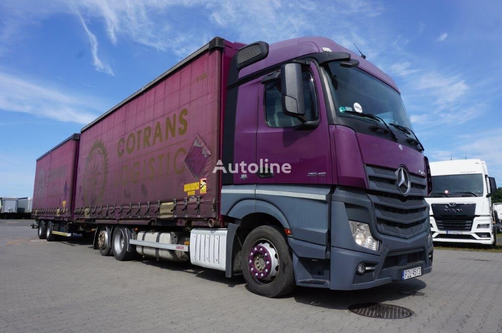 Mercedes-Benz ACTROS kamion sa klizna zavesa cerada + prikolica sa kliznom ceradom