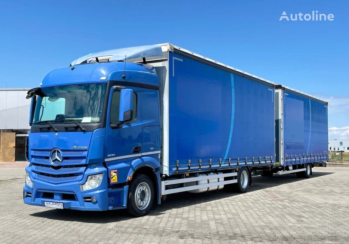 Mercedes-Benz ACTROS 1830 / ZESTAW TANDEM 120 M3 / PRZEJAZDOWY / 7,75 M + 7,75 kamion sa klizna zavesa cerada + prikolica sa kliznom ceradom