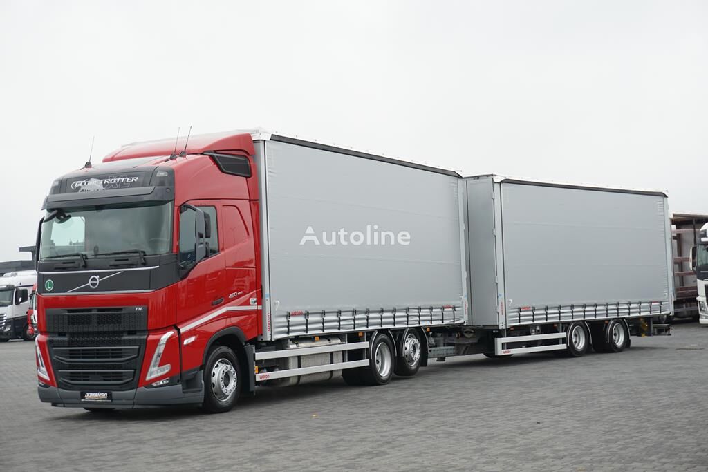 Volvo FH 460 / ACC / EURO 6 / ZESTAW PRZEJAZDOWY 120 M3 kamion sa klizna zavesa cerada + prikolica sa kliznom ceradom