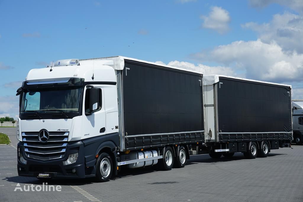 Mercedes-Benz ACTROS / 2542 / ACC / EURO 6 / ZESTAW PRZESTRZENNY 120 m3 kamion sa klizna zavesa cerada + prikolica sa kliznom ceradom