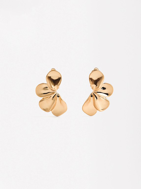 Half-Flower Golden Earrings