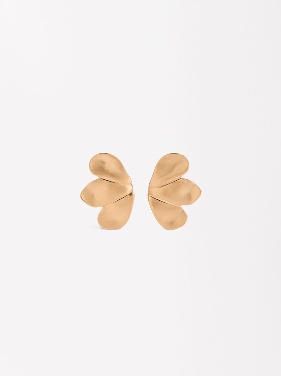 Half-Flower Earrings With Matte Effect