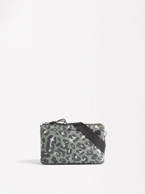 Printed nylon crossbody bag